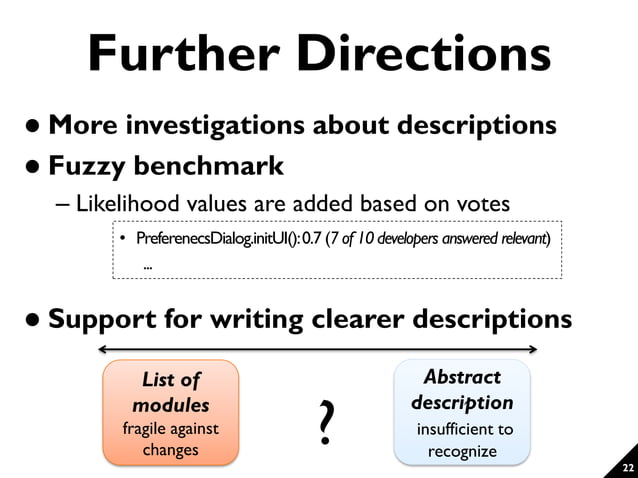 Toward Understanding How Developers Recognize Features in Source Code from Descriptions | PPT