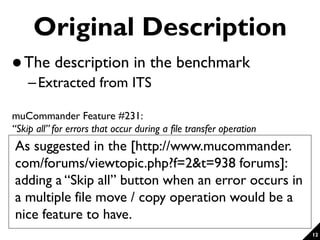 Toward Understanding How Developers Recognize Features in Source Code from Descriptions | PPT