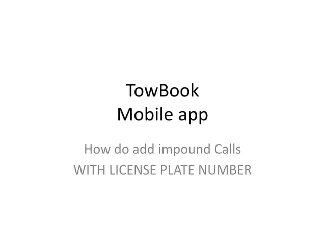 Tow book app add call | PPT