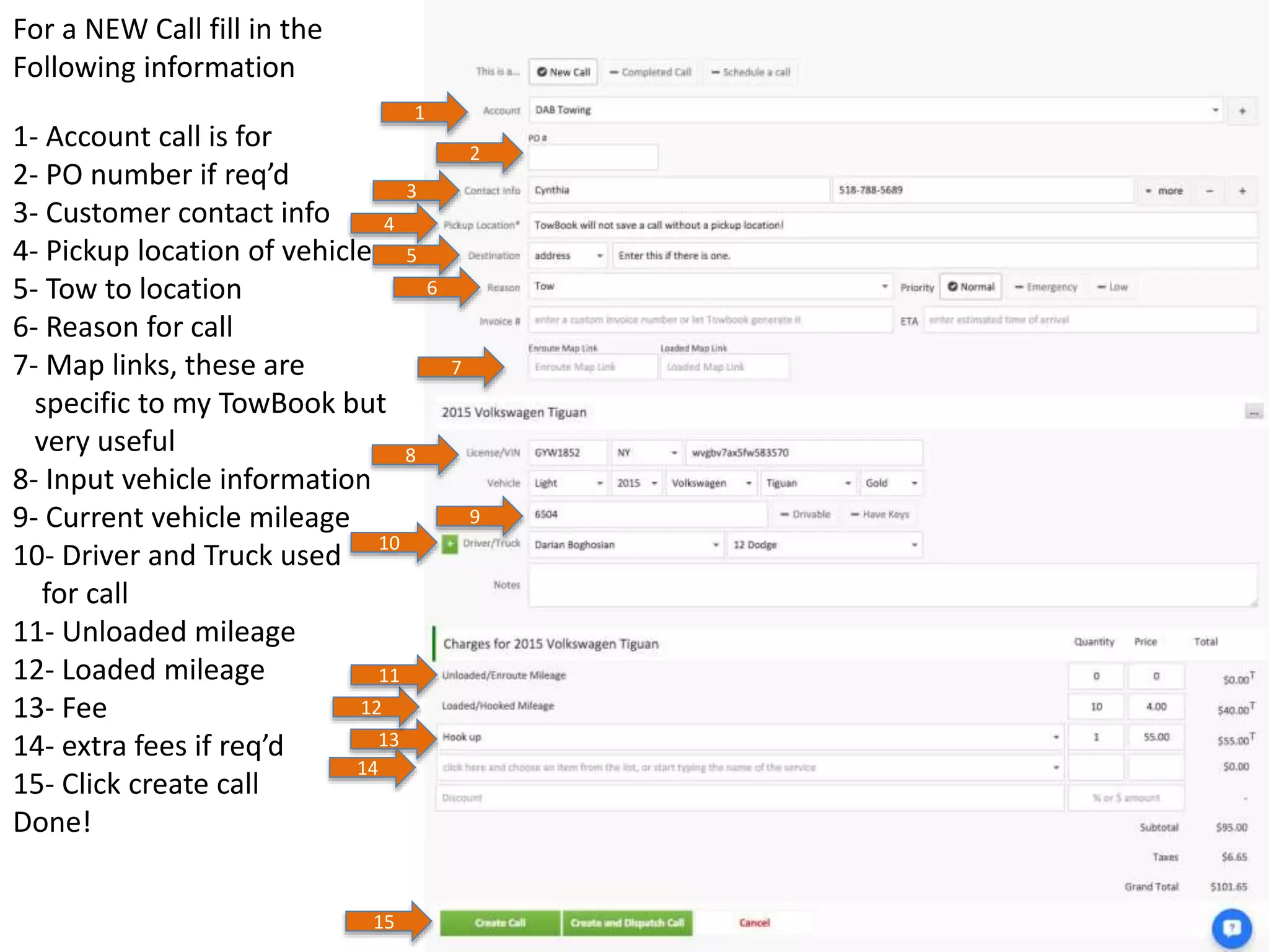 Towbook desktop add calls | PPTX