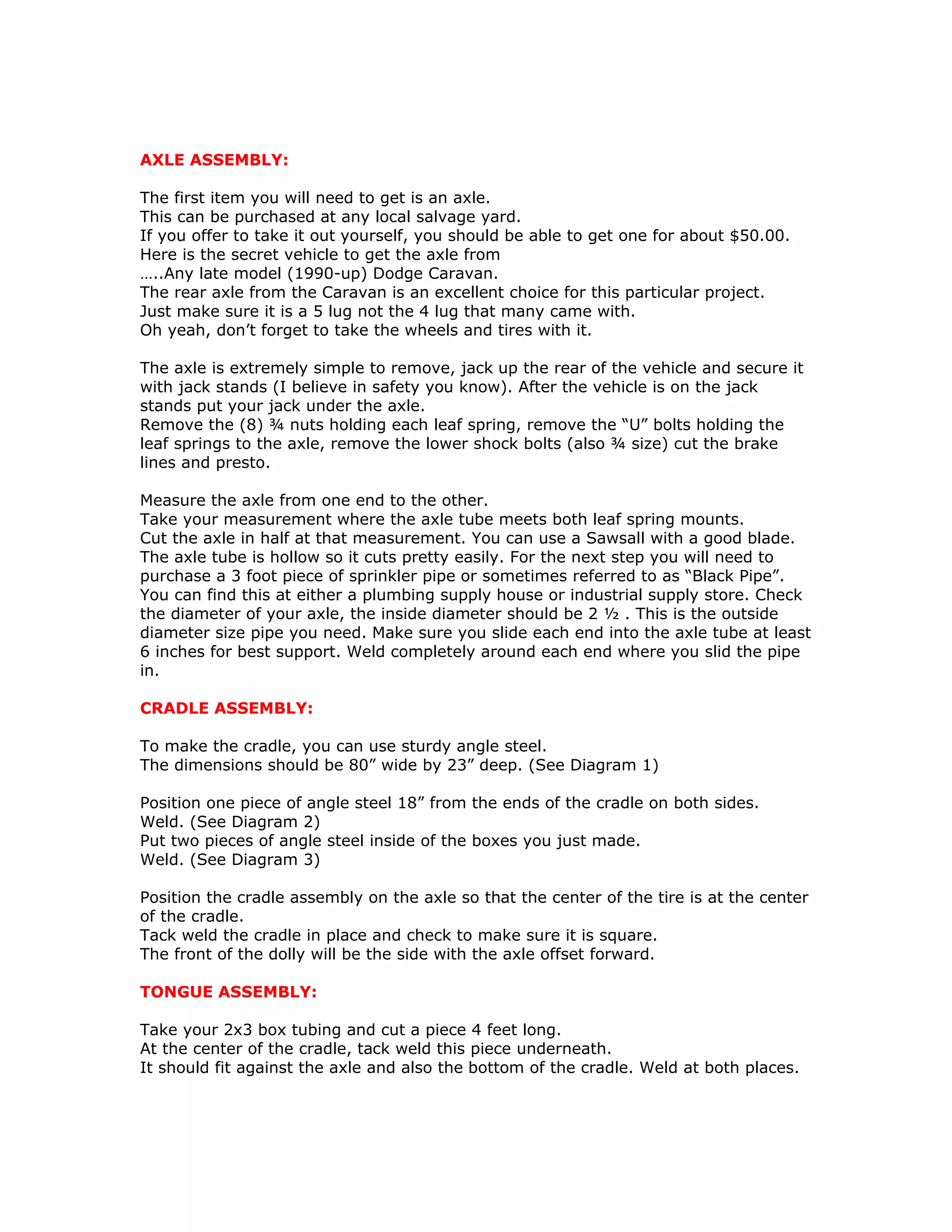 Tow dolly plans | PDF