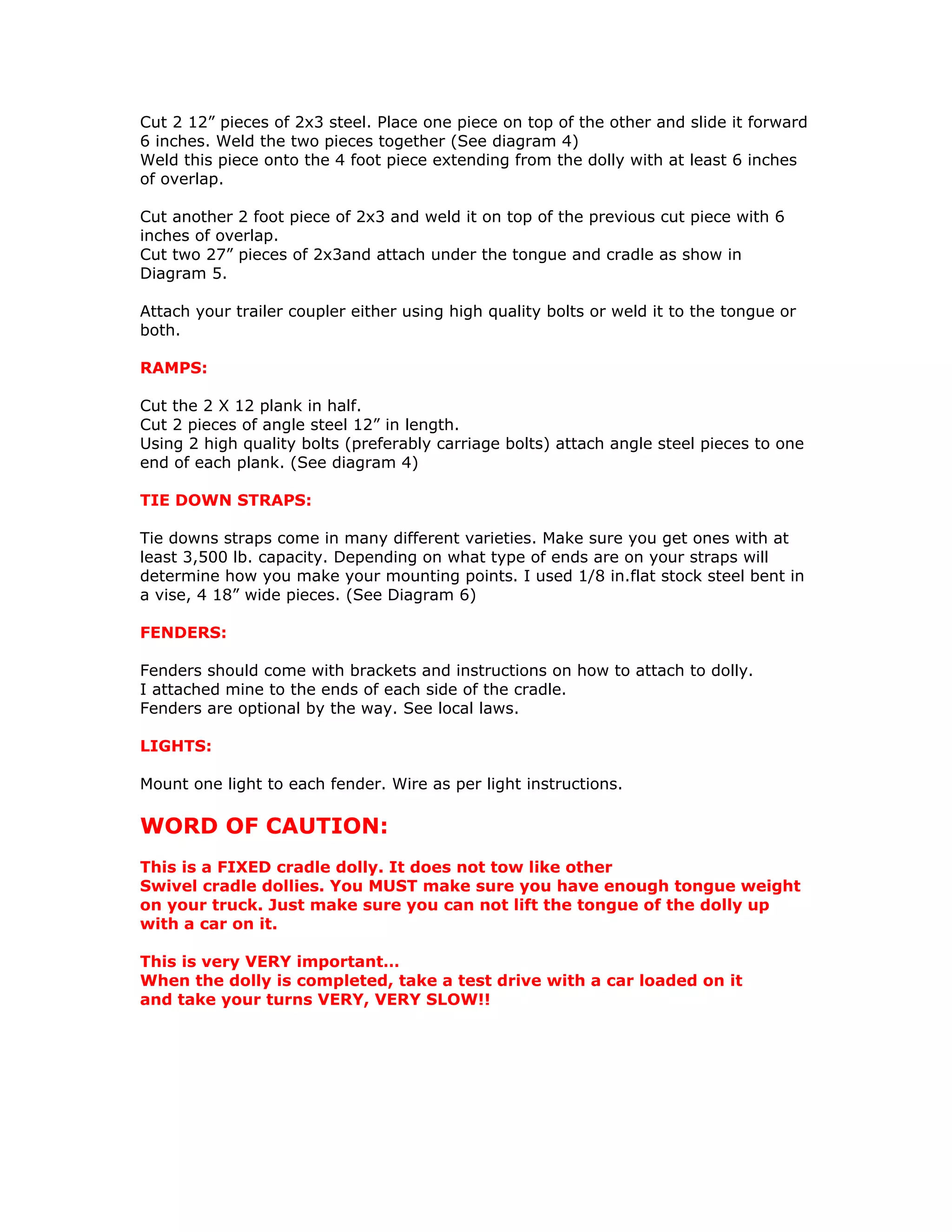 Tow dolly plans | PDF