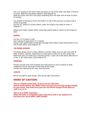 Tow dolly plans | PDF