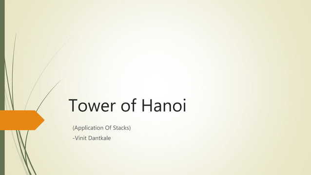 Tower Of Hanoi | PPTX | Data Storage and Warehousing | Computing