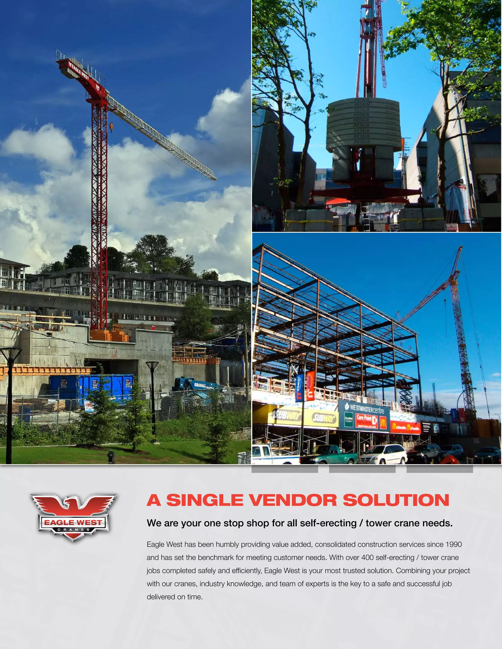 Tower Crane Brochure - Eagle West Cranes and Equipment | PDF