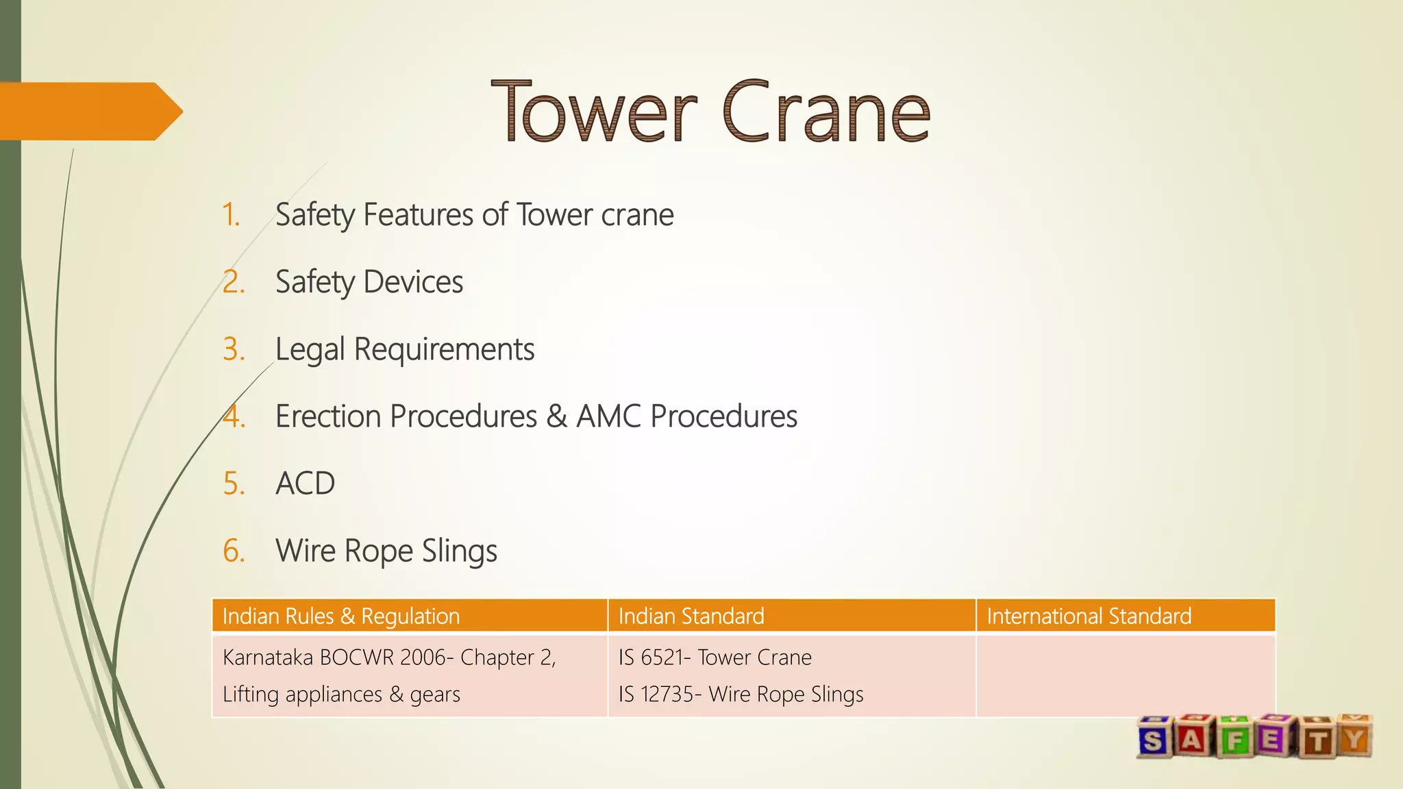 Tower crane safety | PPTX