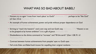 Tower of Babel (Genesis 11:1-9) Bible Study | PDF