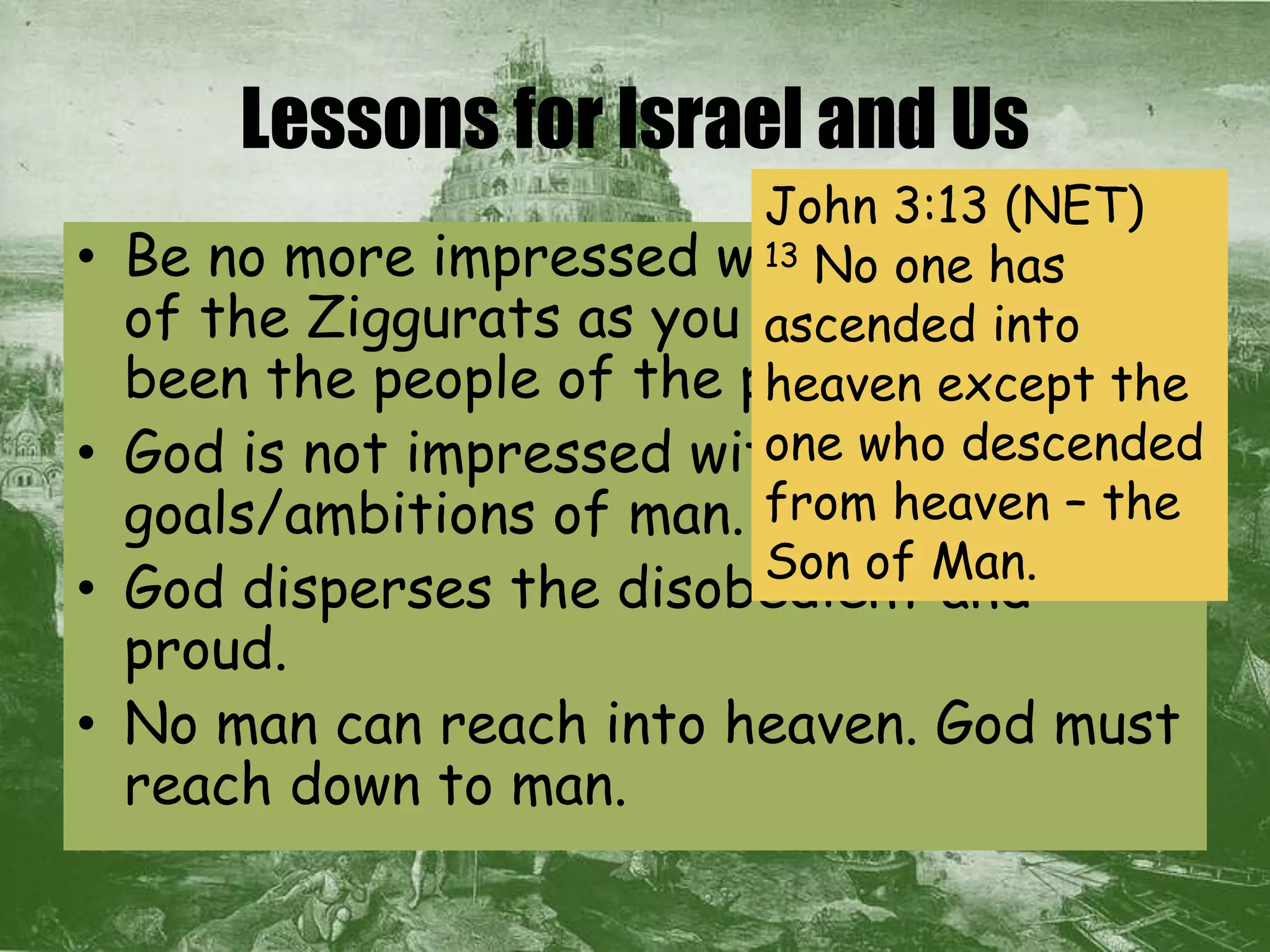 God Disperses the Proud: The Tower of Babel - Genesis 11:1-9 | PPT