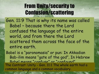 God Disperses the Proud: The Tower of Babel - Genesis 11:1-9 | PPT