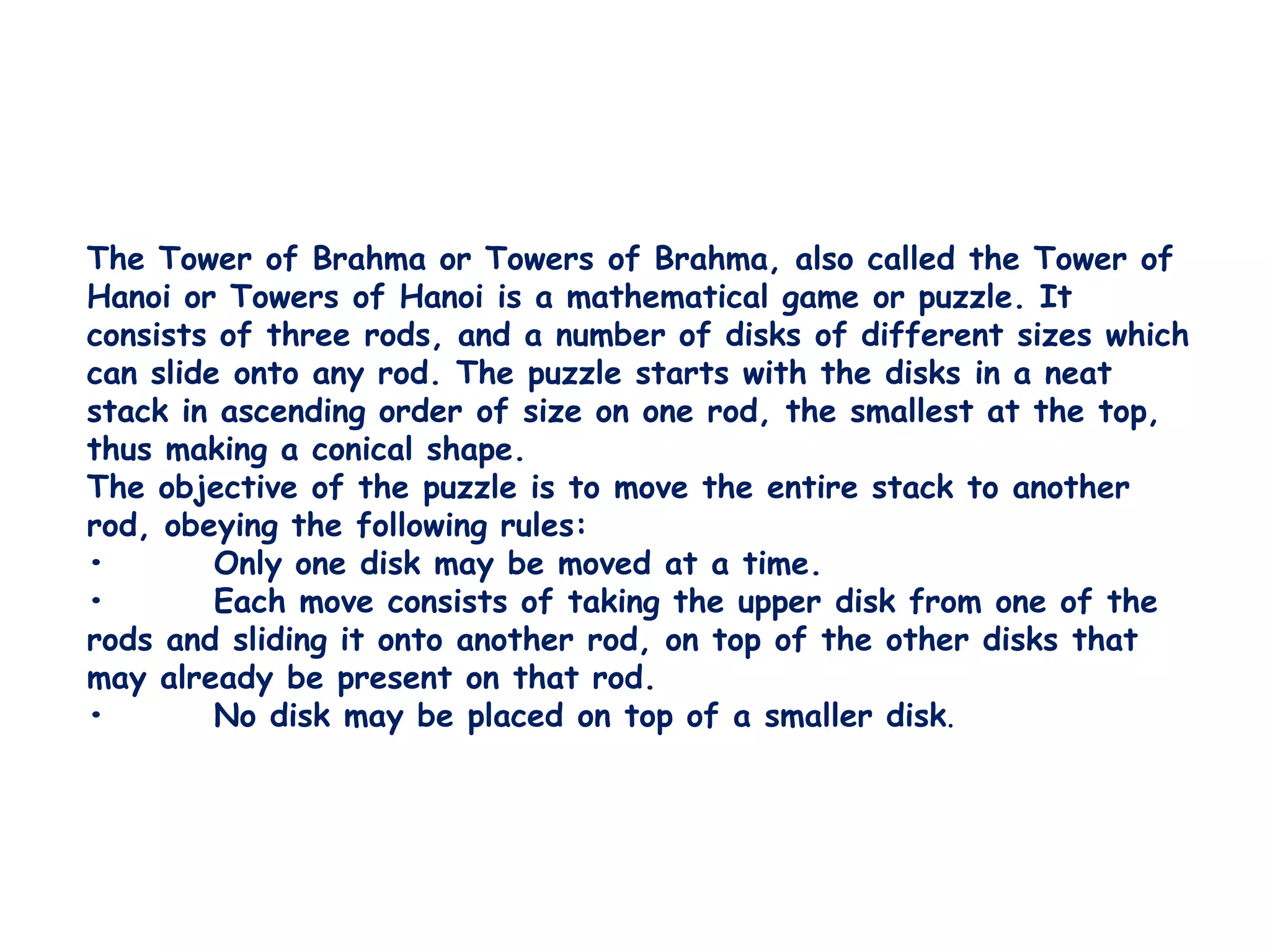 Tower of Hanoi | PPT