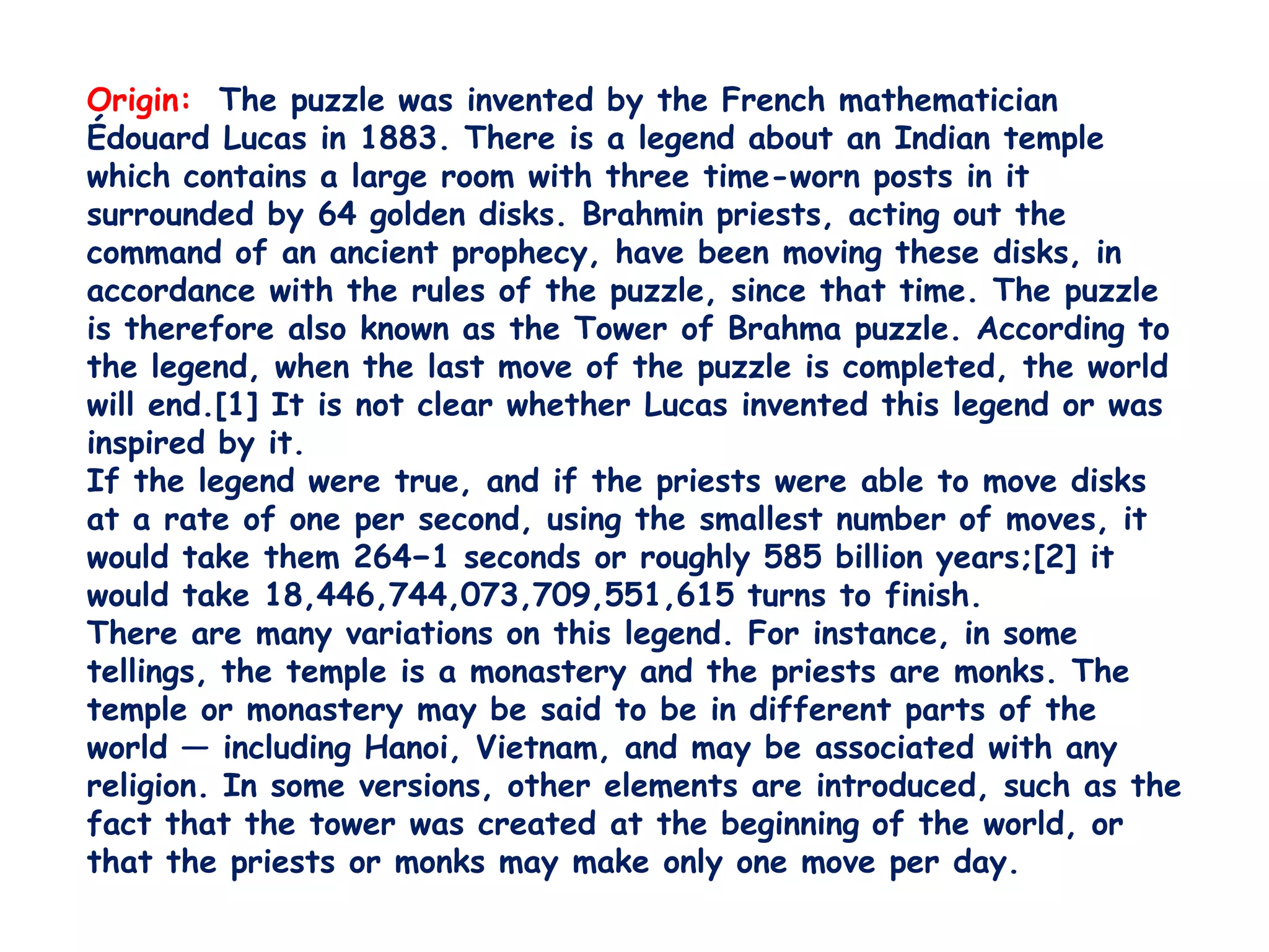 Tower of Hanoi | PPTX