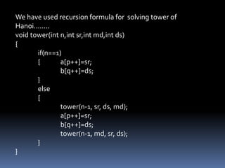 Tower of hanoi | PPTX
