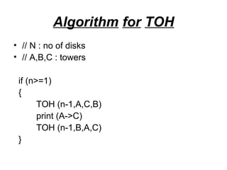 Tower of hanoi | PPT