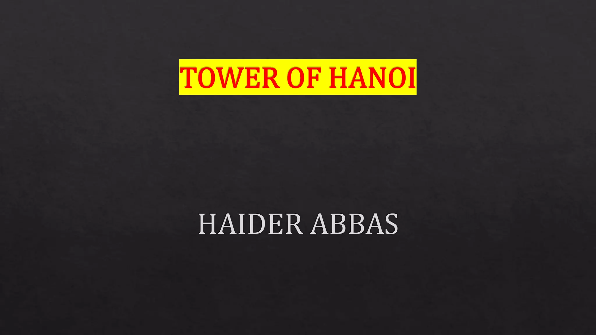 Tower of hanoi | PPT