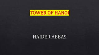 Tower of hanoi | PPT