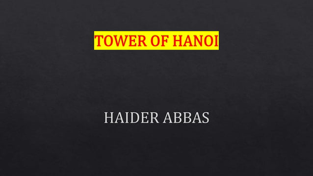 Tower of hanoi | PPT
