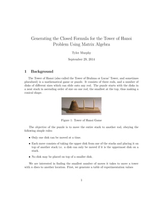 Tower of hanoi problem | PDF