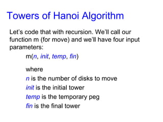 Towers Hanoi Algorithm | PPT
