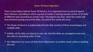TOWERS OF HANOI_problemsolutionandexplanationwithalgorithm.pptx