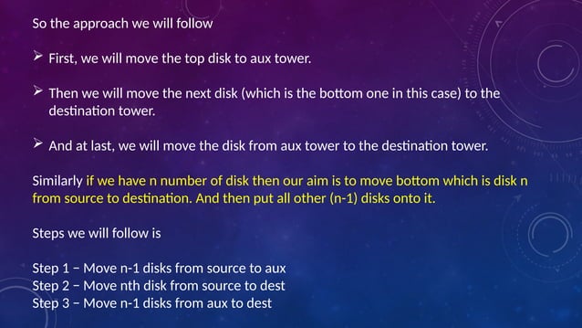 TOWERS OF HANOI_problemsolutionandexplanationwithalgorithm.pptx
