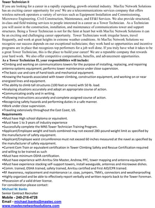 Tower technician Job Descriptions | PPTX