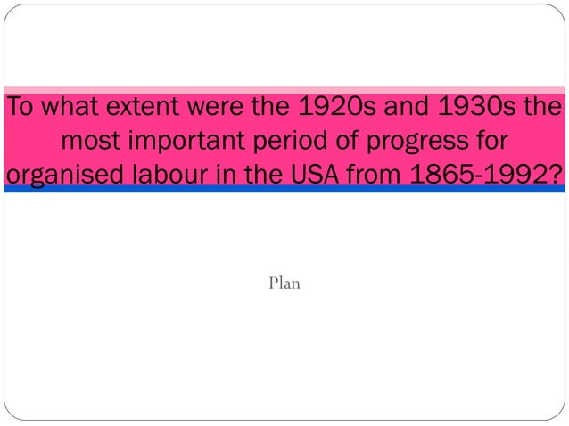 To what extent were the 1920s and 1930s the most important period of ...