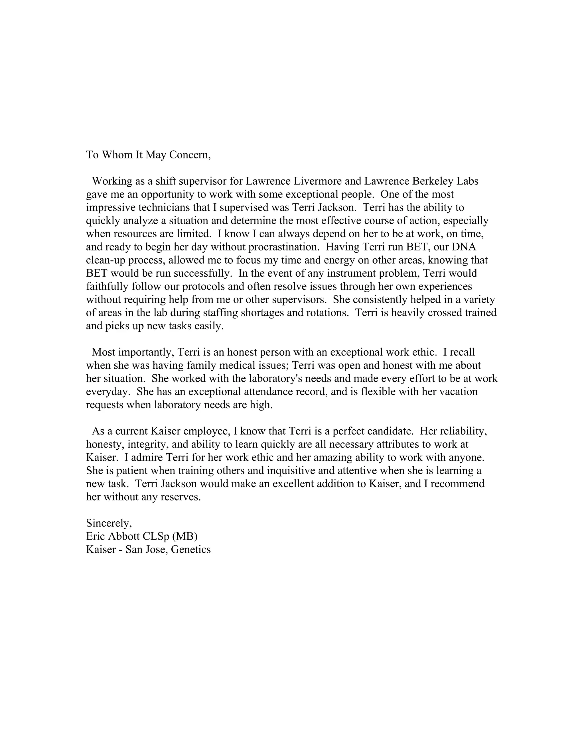Letter of Rec | DOC