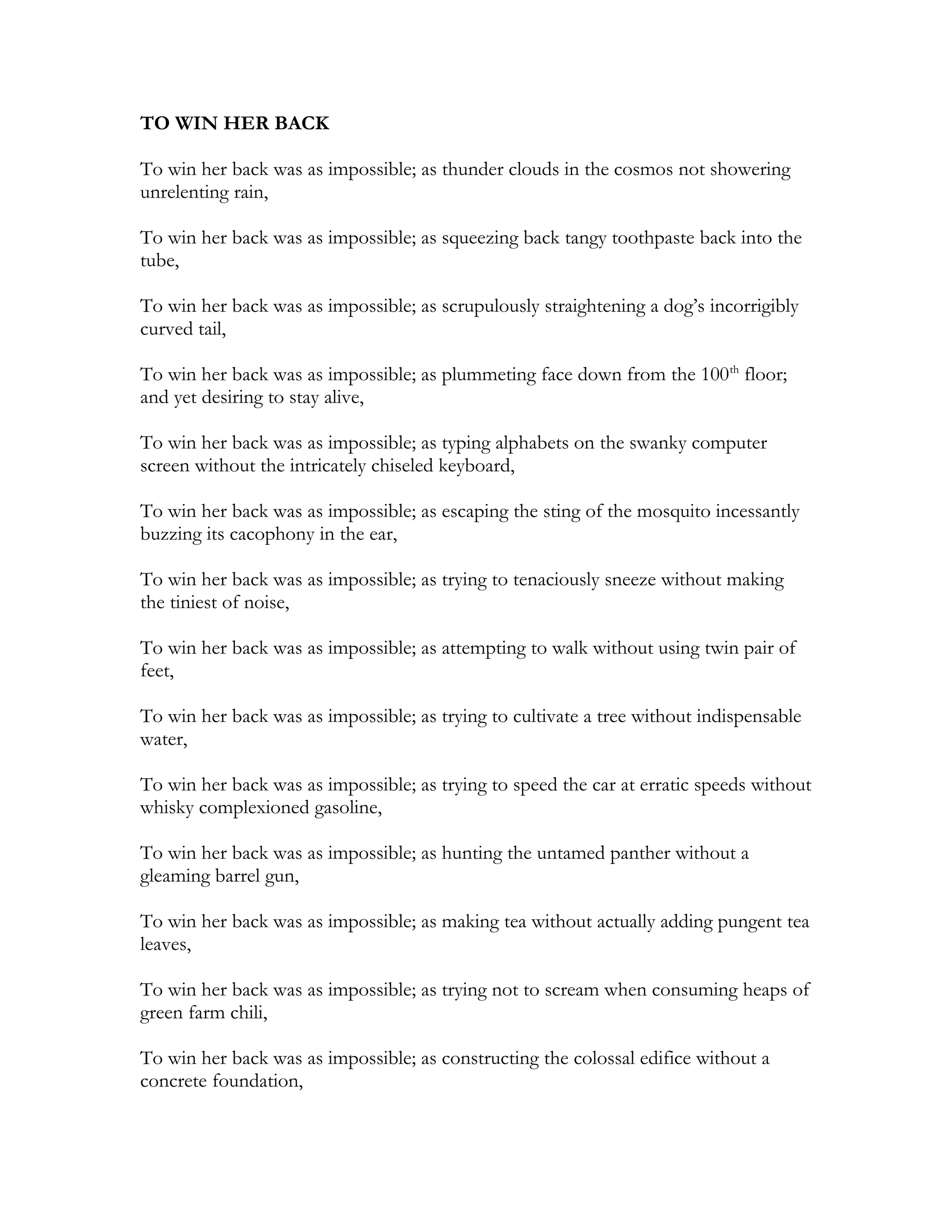 To Win Her Back | PDF