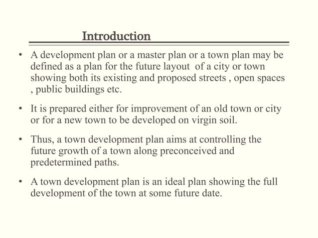 Town development plan | PPT