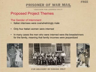 Town Hall re: new project on Italian Canadians internment during WWII ...