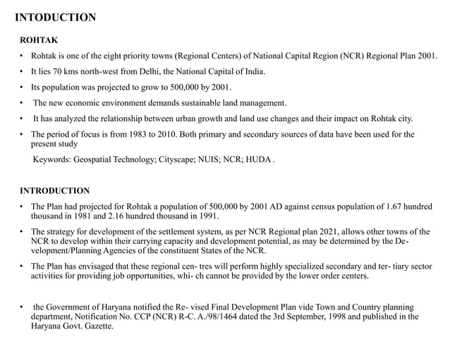 Town planing Rohtak | PDF