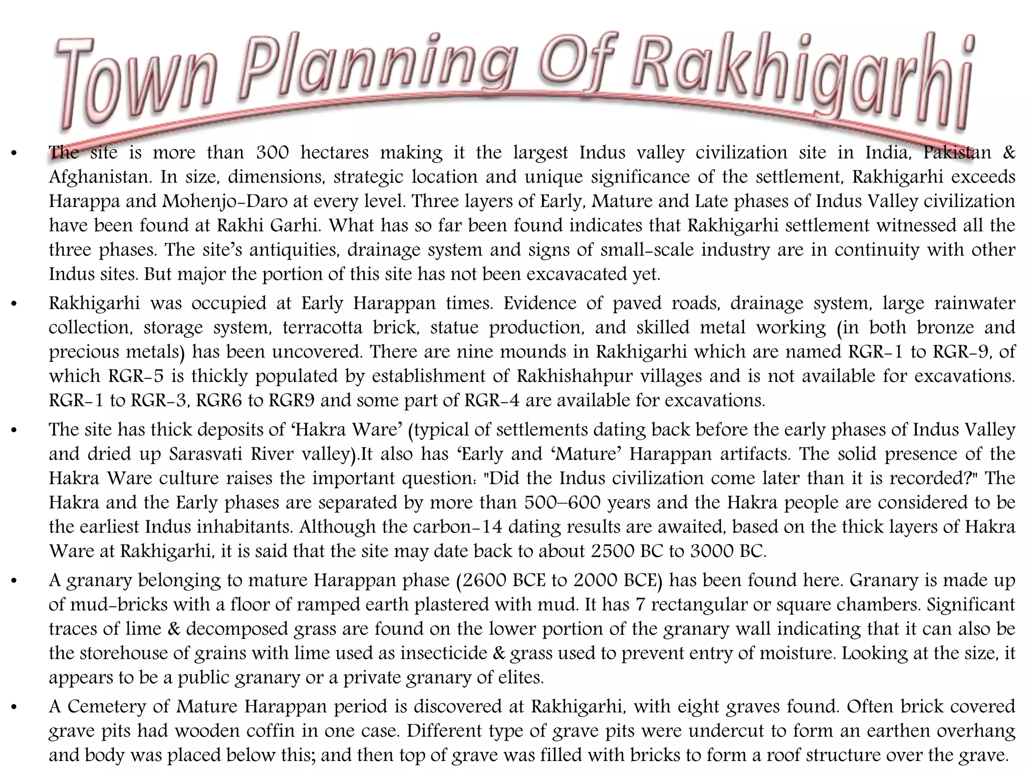 Indus Valley Civilization - Town Planning | PPTX