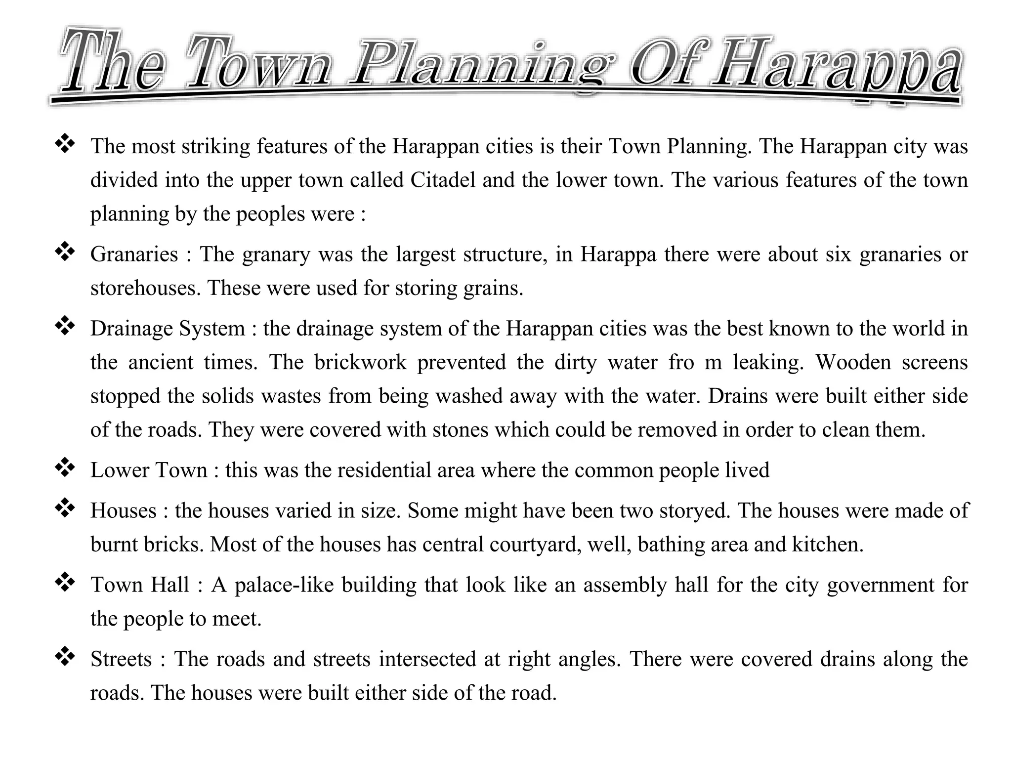 Indus Valley Civilization - Town Planning | PPTX
