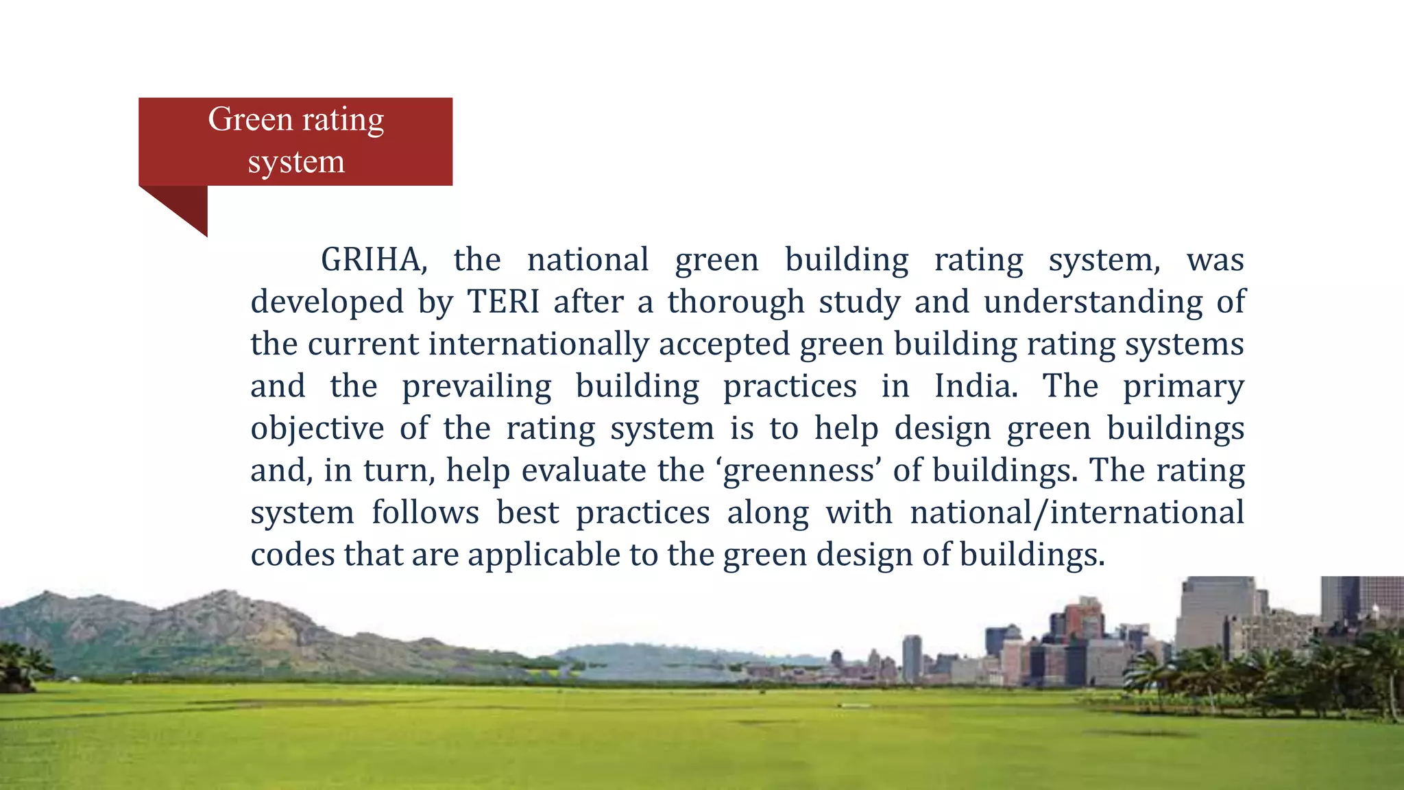 Town planning & analysis of green building | PPTX