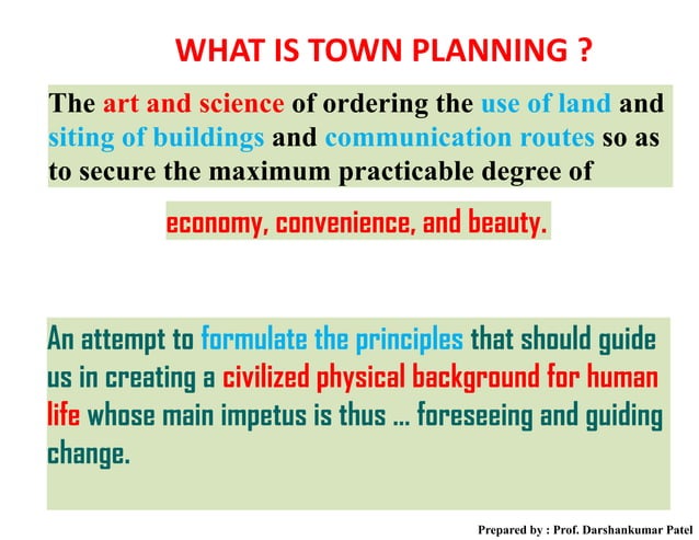 Town planning basics | PPT