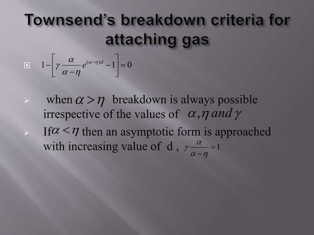 Townsend ’s theory | PPTX | Chemistry | Science