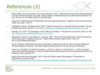 Differential Pricing of Medicines in Europe: Implications for Access, Innovation, and ...