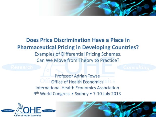 Does Price Discrimination Have a Place in Pharmaceutical Pricing in ...