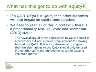 Equity Adjusted QALYs? QALYs and Equity | PPT