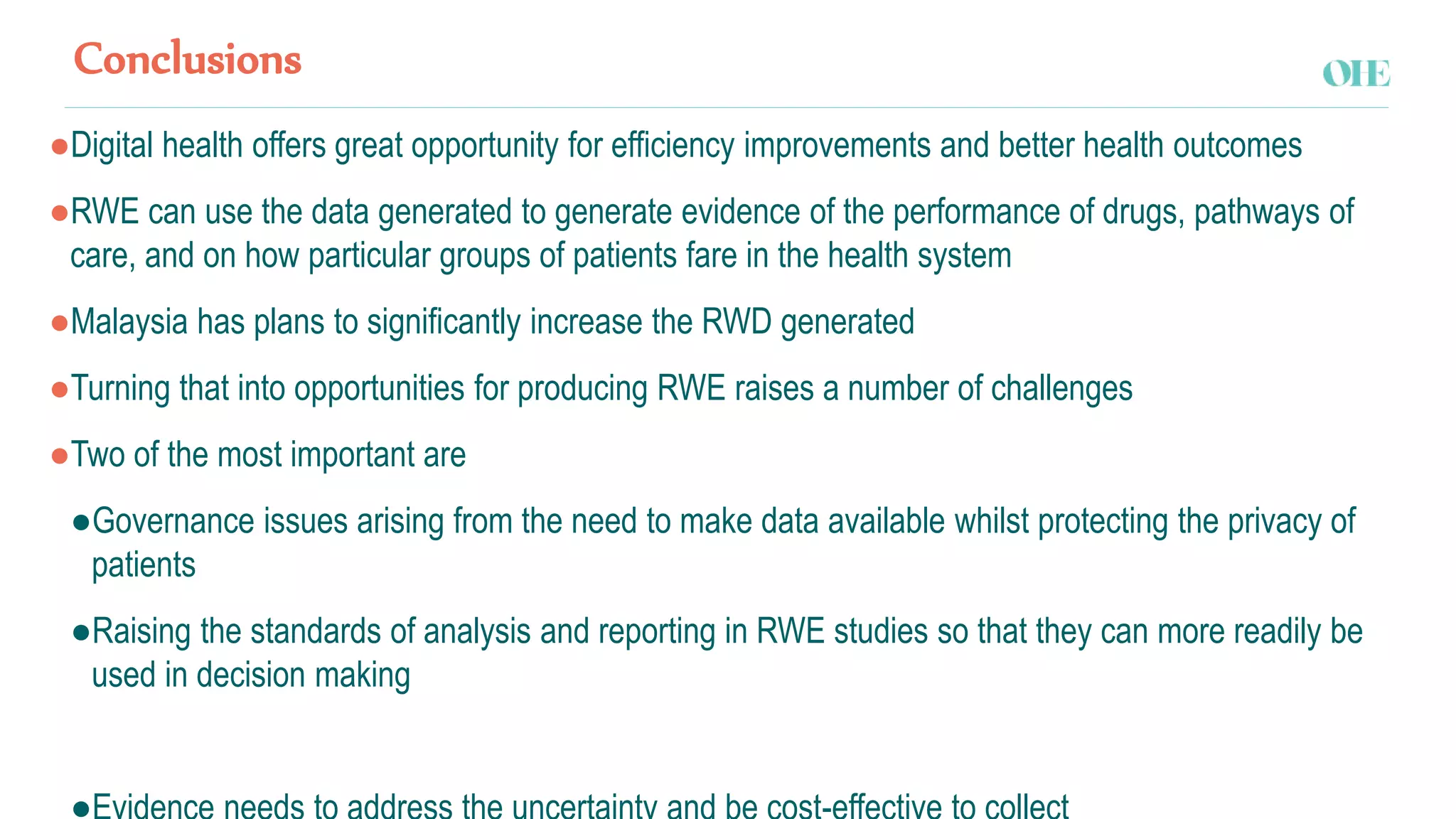 The role of real world data and evidence in building a sustainable ...