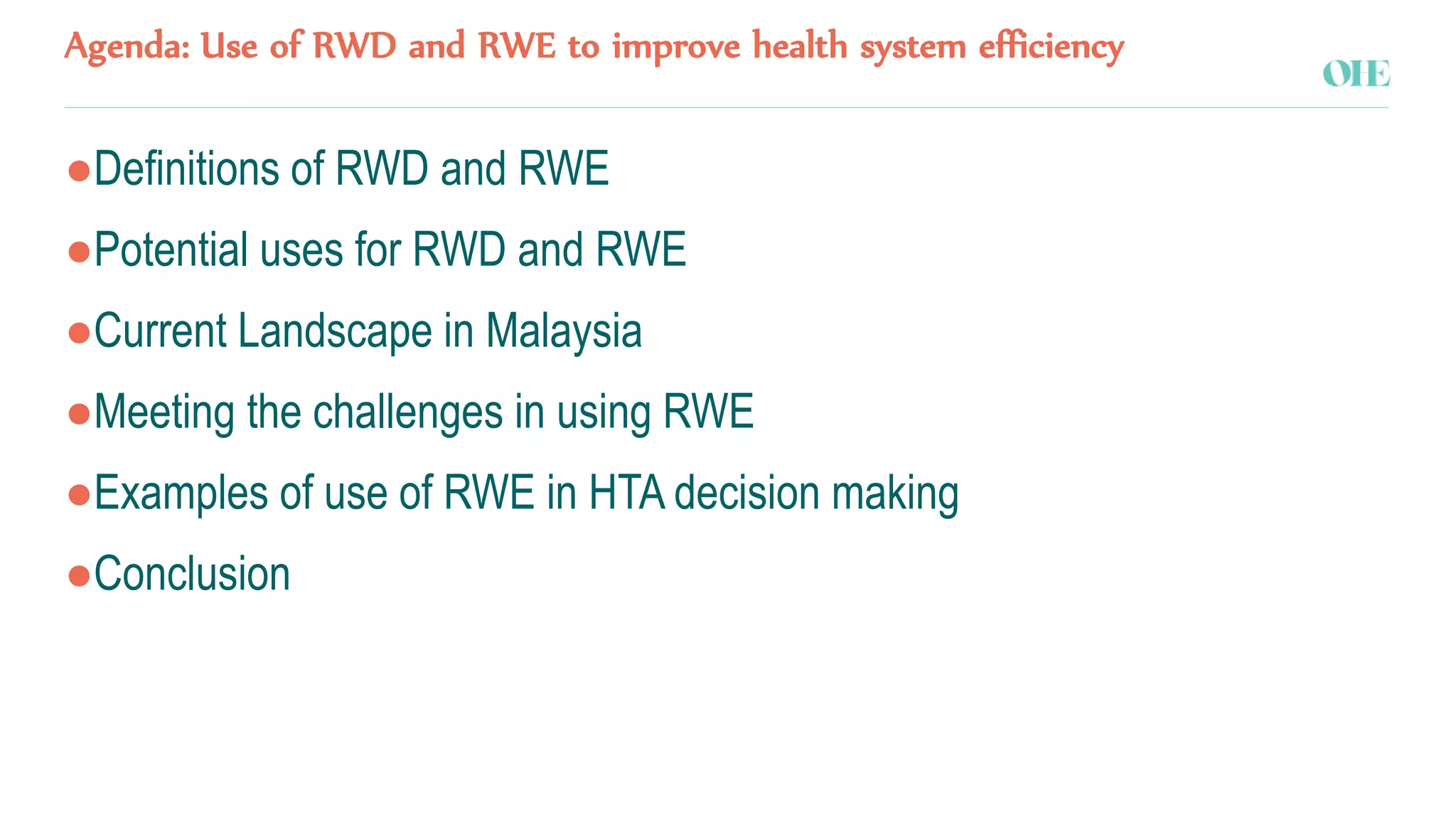 The role of real world data and evidence in building a sustainable ...