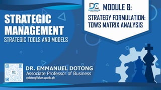 TOWS Matrix Analysis - Dr. Emmanuel Dotong.pdf