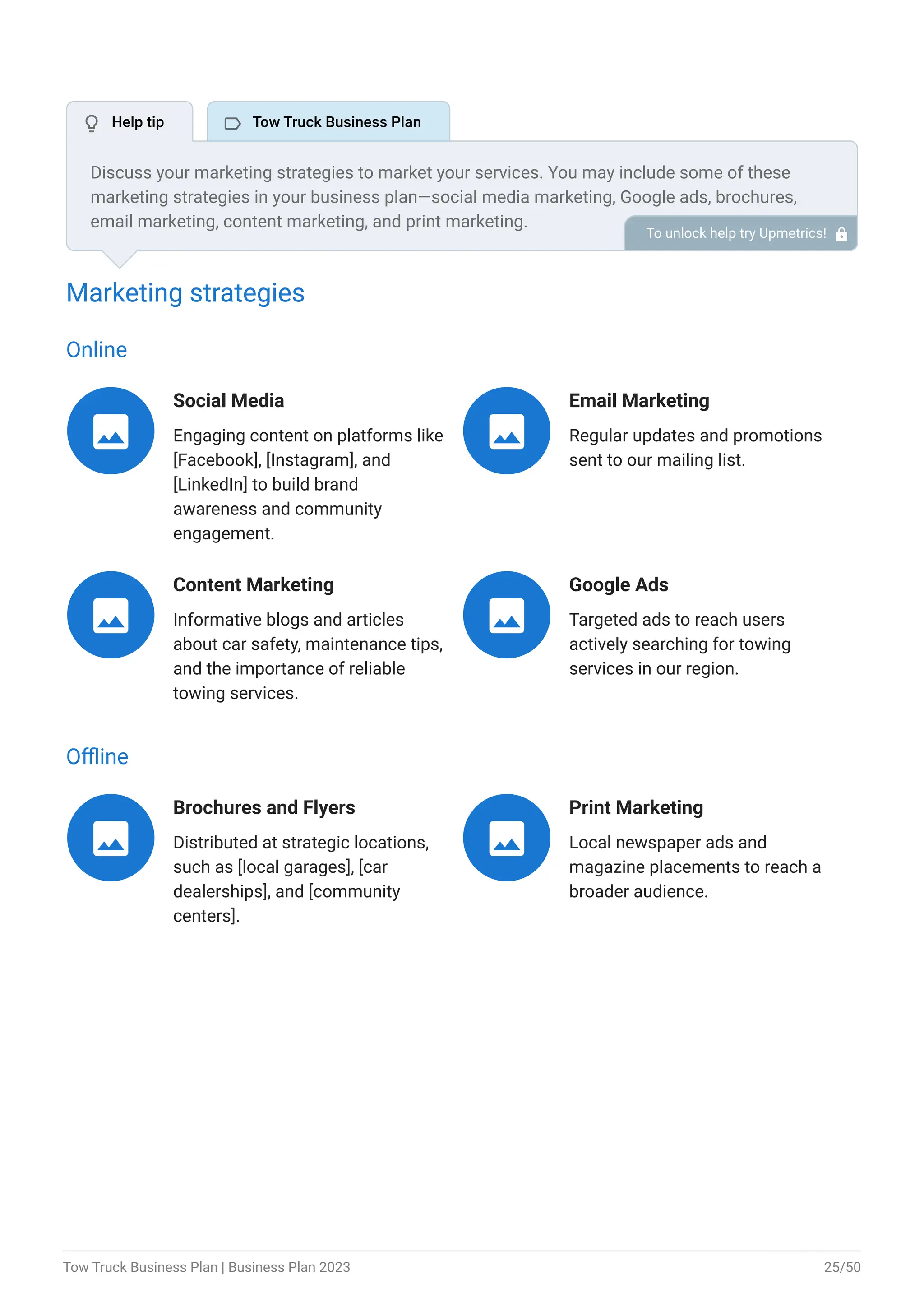 Tow Truck Business Plan Example | Upmetrics | PDF