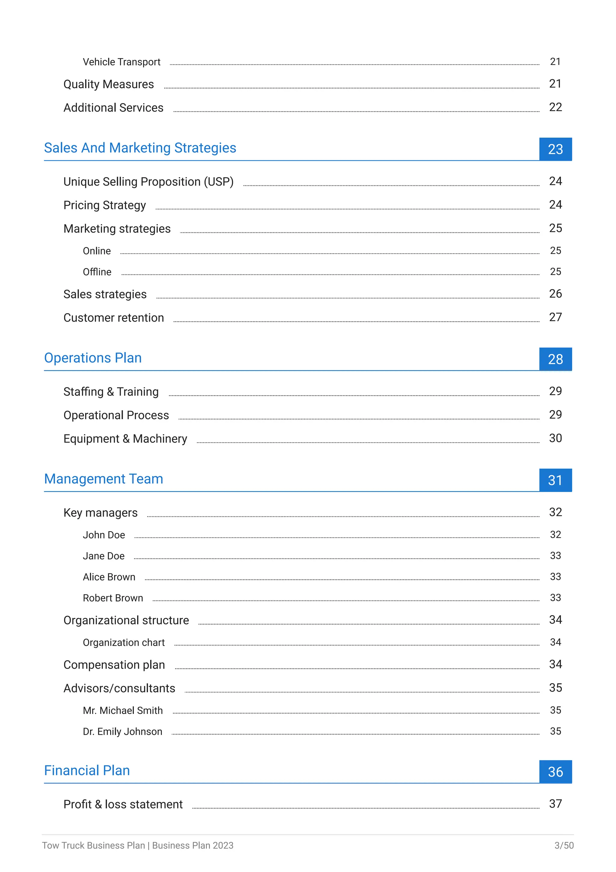 Tow Truck Business Plan Example | Upmetrics | PDF