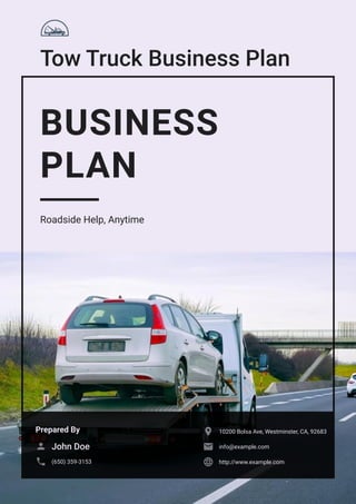 Tow Truck Business Plan Example | Upmetrics | PDF
