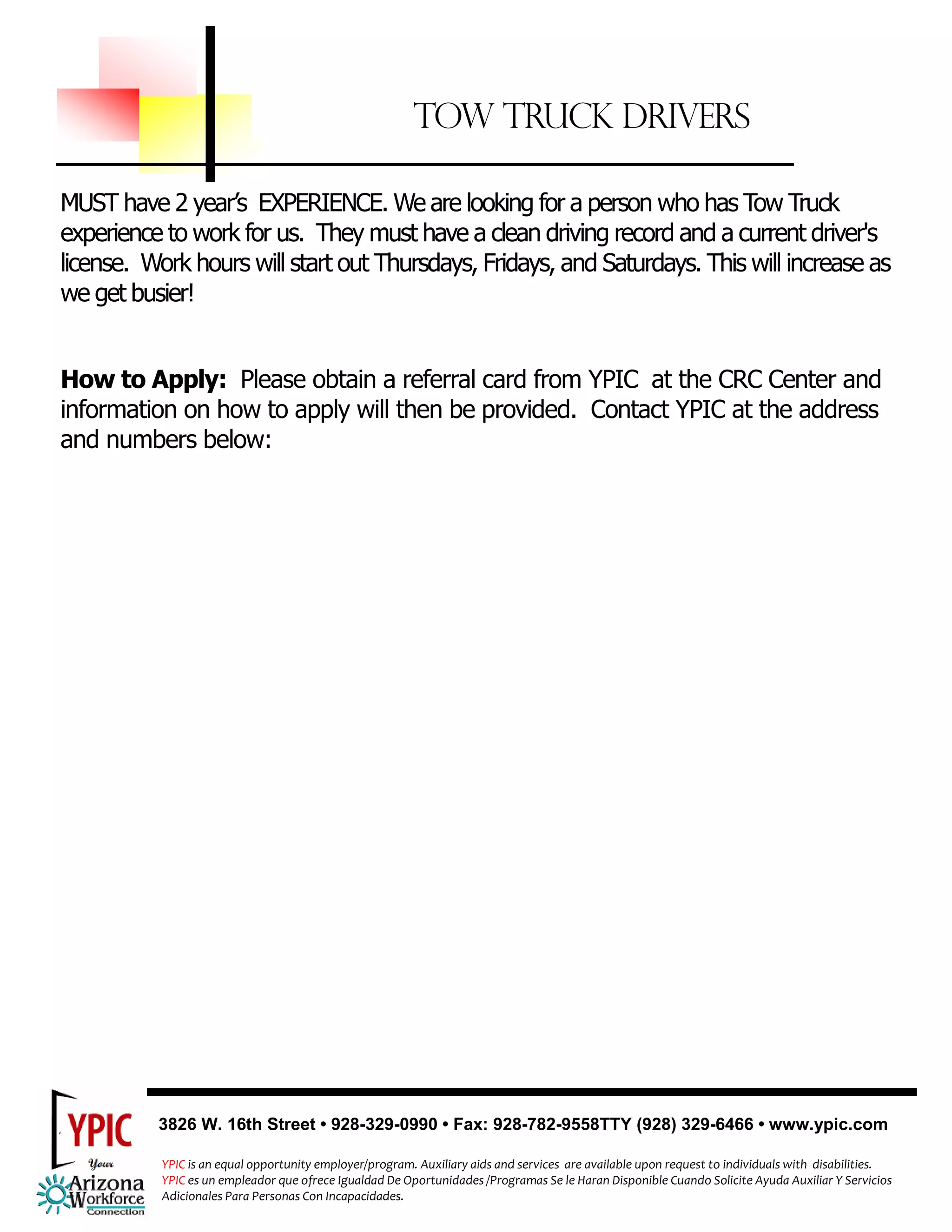 Tow truck drivers | PDF