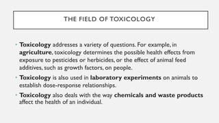 Introduction to Toxicology, History, Branches | PDF
