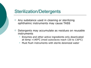 Toxic Anterior Segment Syndrome | PPT