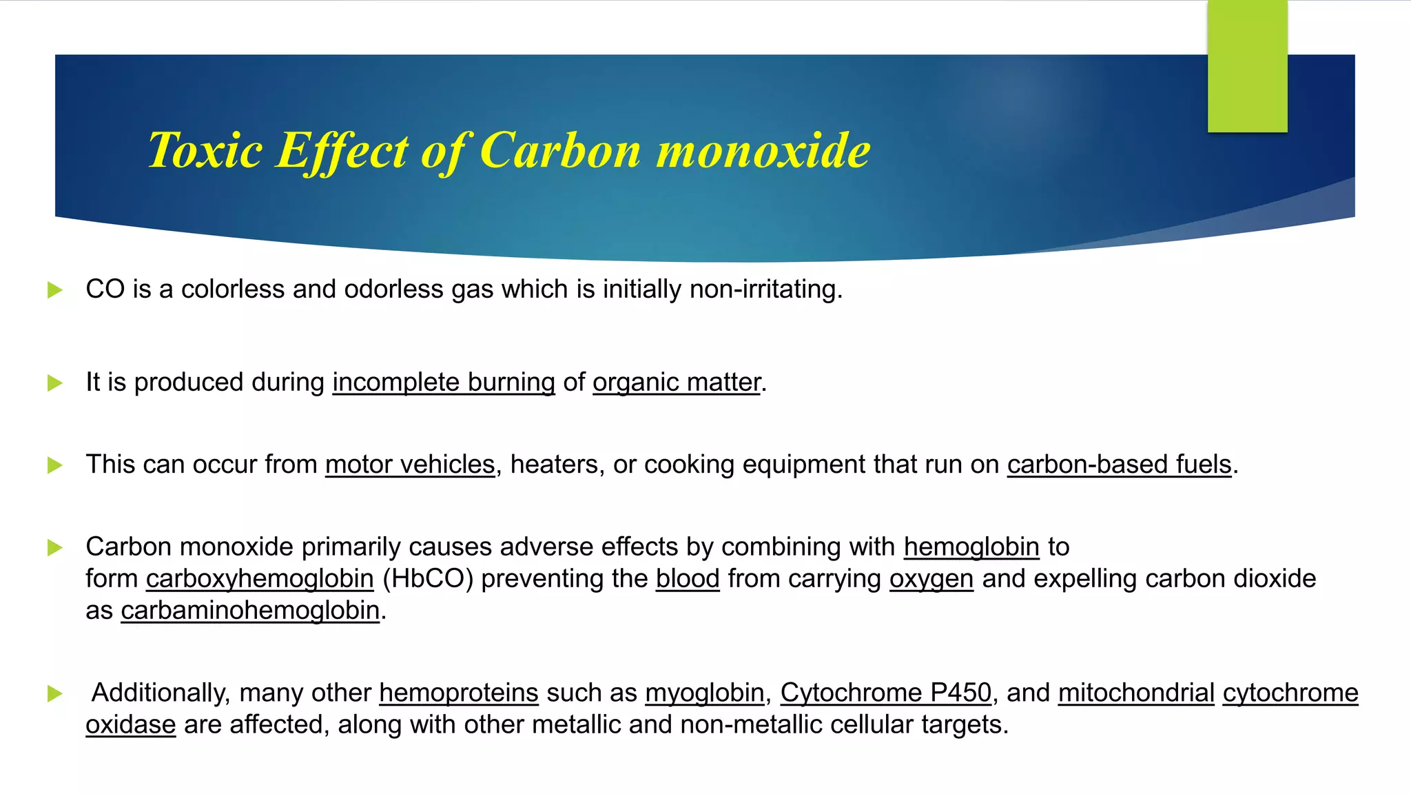 Toxic effect of carbon monoxide | PDF | Lung and Respiratory Health ...