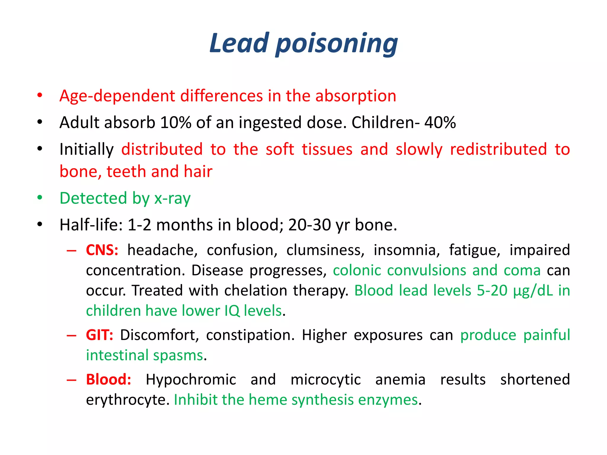 Toxicities and manag. of poisonings (heavy metals) | PPTX